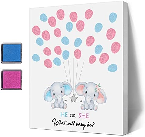 Amazon.com: UBLURO Bear Theme Fingerprint Guestbook, Baby Shower Guest ...