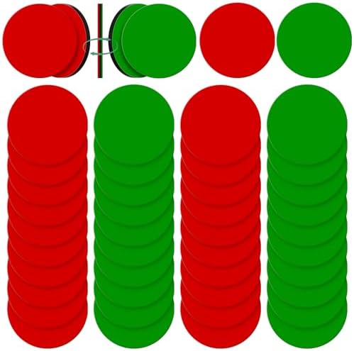 Amazon.com: Xuhal 40 Pcs Double Sided Red Green Magnet 1.26'' Red Green ...