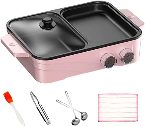 Mini Electric Griddle, Hot Pot and Griddles with Glass Lid, Portable ...