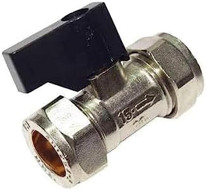 NPH 15mm Compression Isolation Valve with Black Lever Handle : Amazon ...