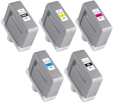 Amazon.com: PFI-310 Ink Tank 330ml (5-Pack, Matte Black, Cyan, Magenta, Yellow, Black) Loment ...