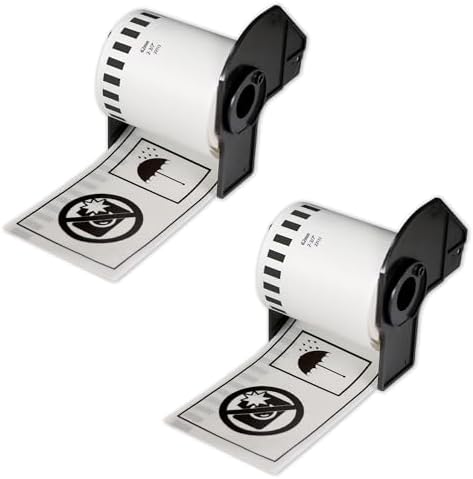 BETCKEY - 2 Rolls DK-22113 Labels, 62mm x 15.24m, 2 Continuous Clear ...