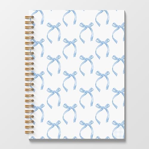 Amazon.com : Poecinvi Blue Coquette Bow Spiral Journal Notebook 5.5x8.3 ...