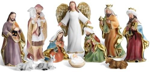 Amazon.com: MADHOLLY 11Pcs Nativity Set Indoor Christmas Decorations ...