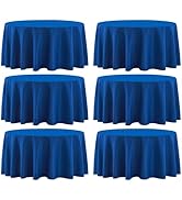 Amazon.com: Aocoz Round Tablecloth 120 Inch 6 Pack White Tablecloths ...