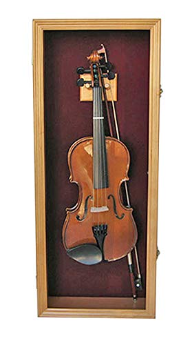 Violin Box Music Viola Display Case Cabinet Wall Rack Holder - OAK ...