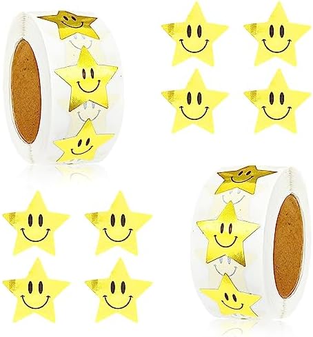 1000 Pcs Gold Star Stickers, Star Smile Face Stickers Star Stickers for ...