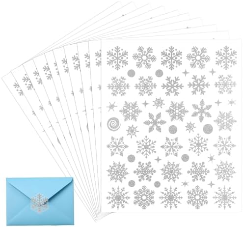 Amazon.com: Coopay 600 Pieces Glitter Foam Snowflake Stickers Self ...