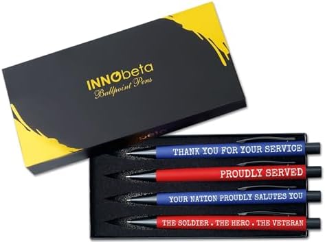 Amazon.com : InnoBeta Veterans Appreciation Gifts for Men Women, Ballpoint Pen Set of 4, Gift ...