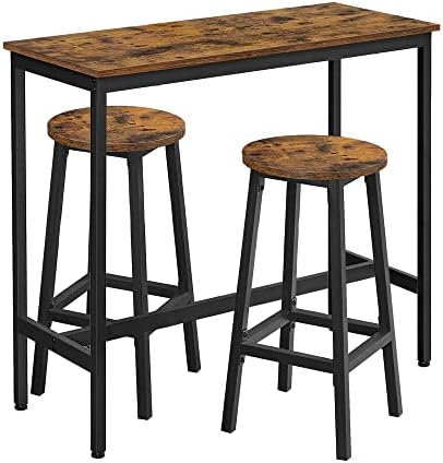 VASAGLE Conjunto de Mesa y Sillas, Mesa de Bar Cocina con Taburetes de ...