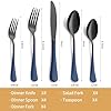 Amazon.com | LKTDYMEG 20-Piece Black and Dark Blue Silverware Set 18/0 ...