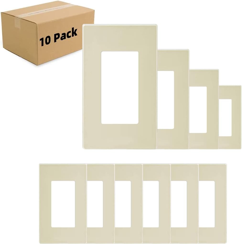 Ivory 1 Gang Decora Wall Plates, Standard Size, Unbreakable ...