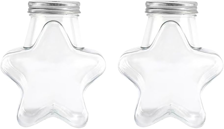 Amazon.com: UUYYEO 2 Pcs 500ml Star Shaped Plastic Jars for Paper Stars ...