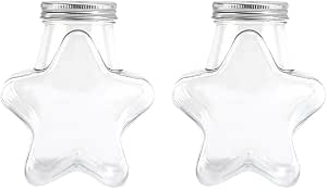 Amazon.com: UUYYEO 2 Pcs 500ml Star Shaped Plastic Jars Paper Stars ...