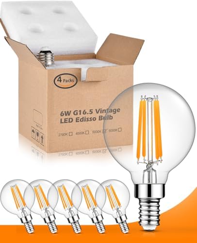 Amazon.com: ANWIO G14 LED Globe Filament Bulb E12 Screw Base Dimmable 4 ...