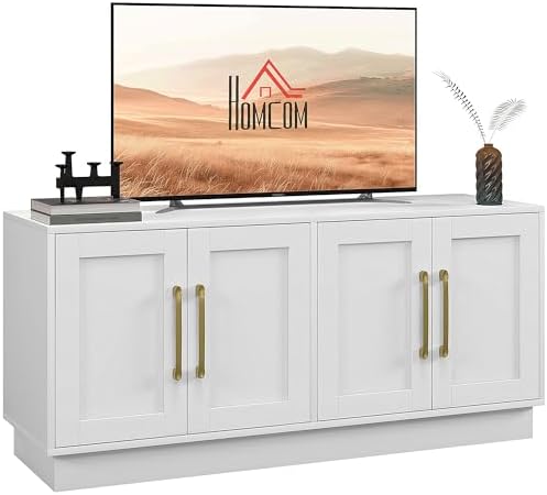 HOMCOM TV Stand for up to 55 Inch TV, Modern Entertainment Center with ...