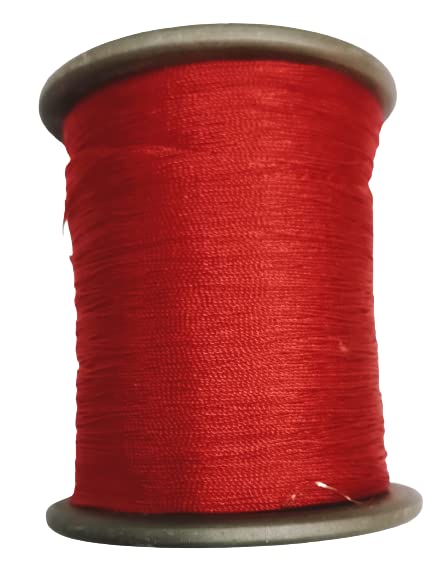 BeadsnPearls Red Nylon Thread for Beads and Jewellery Making 3 Ply - 1 ...