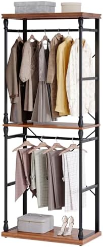 Amazon.com: Tribesigns 79 Inch Tall Clothes Rack, Double Hanging Rods ...