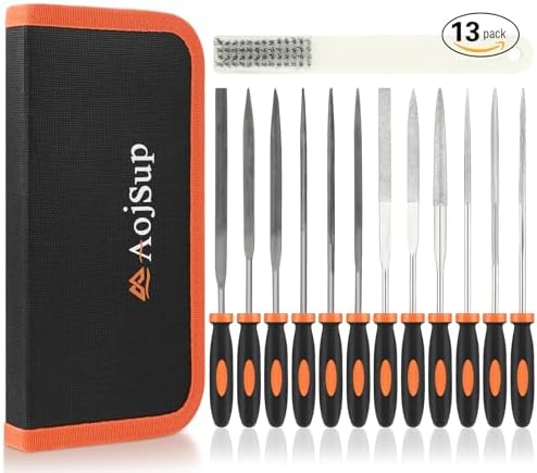 AojSup 13Pcs Needle File Set, Mini Metal File Set with Carrying Case ...