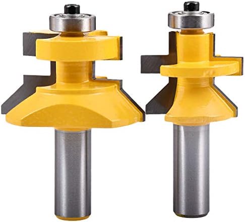 KATUR Tongue and Groove V-Notch Router Bit Set, 2Pcs 1/2Inch Shank 45 ...
