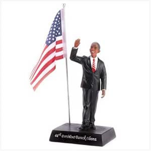 Amazon.com: Barack Obama Figurine W/ Flag (Polyresin) : Home & Kitchen