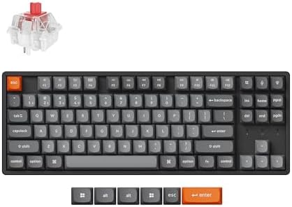 Keychron K8 MAX Tastiera meccanica wireless, 2,4 GHz/Bluetooth/USB-C ...
