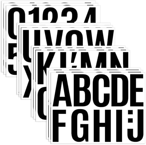 Amazon.com: 12 Sheets Large Letter Stickers - 4 Inch Black Vinyl Self ...