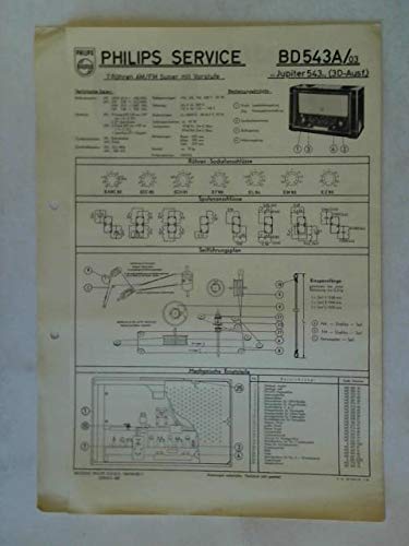 Reparaturdiensthilfe mit Schaltplan: Philips Service. 7 Röhren AM/ FM ...
