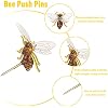 Amazon.com: 24 Pieces Bee Push Pins Cute Bees Thumb Tacks Decorative ...