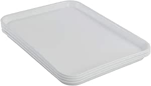 Amazon.com | Kekow 4-Pack White Plastic Fast Food Serving Trays ...