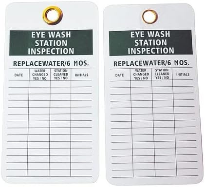 Amazon.com: Eye Wash Sta Inspection Tag, Grn/Wht, PK25 : Industrial ...