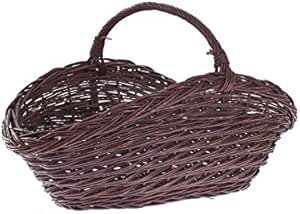 Amazon.com: e-wicker24 Wicker Log Basket With Handle Vintage Log ...