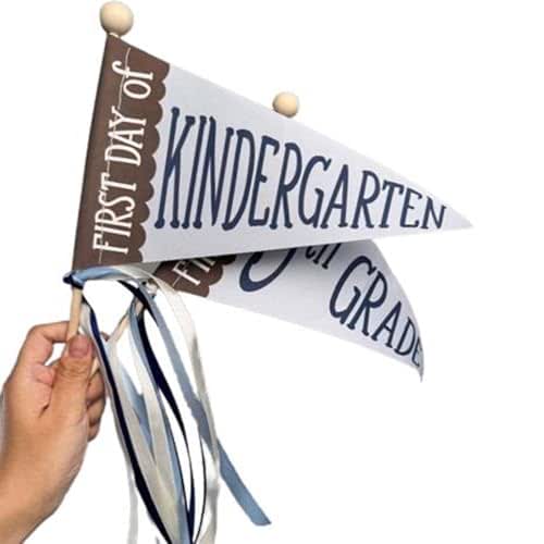 Amazon.com: Personalized First Day Of School Felt Pennant Flag, Custom ...