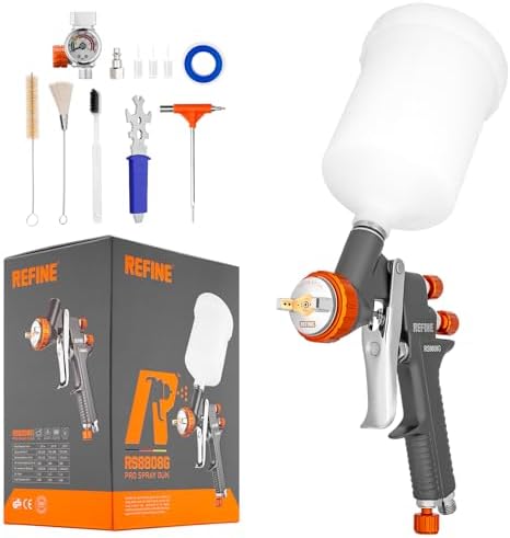 Amazon.com : REFINE Mini HVLP Spray Gun, Touch Up Air Compressor Paint ...