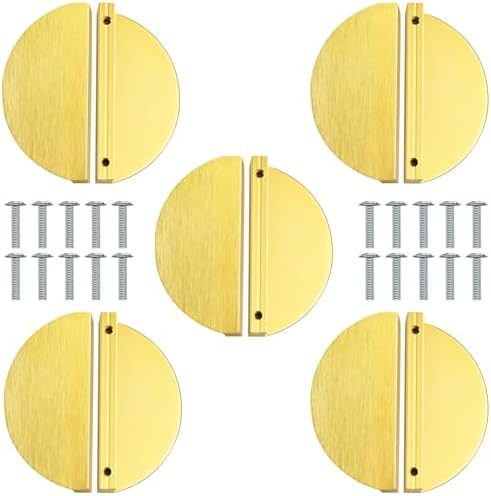 Elesunory 10 Pack Gold Half Moon Cabinet Pulls, 2 1/2 inch Drawer Pulls ...