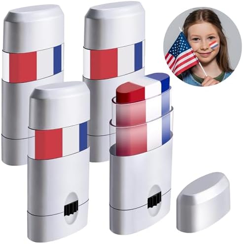 Amazon.com: RunNico 4 PCS Red White Blue Stick Face Paint-Patriotic 4th ...