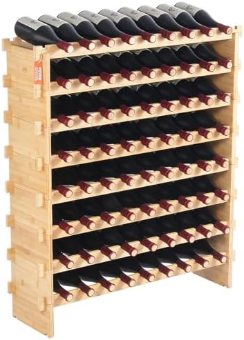 Amazon.com: ZENY 72 Bottles Stackable Modular Wine Rack, Freestanding ...