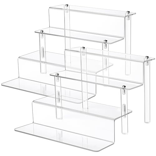 Snapklik.com : Upsimples Acrylic Riser Display Shelf, 2 Pack 4 Tier ...