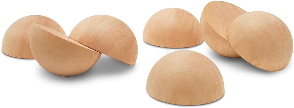 Amazon.com: Unfinished Split Wooden Balls, Half Cut Wood for Crafts ...