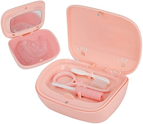 Amazon.com : Denture Bath Box Cup，With mirror Dental braces Kit ...