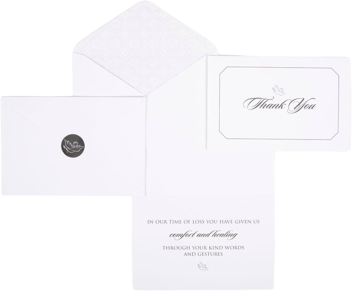 Funeral Thank You Cards with Envelopes | Sympathy Cards with Meaningful ...