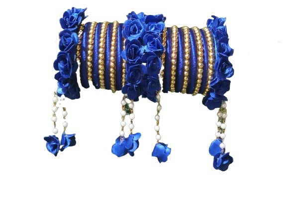 Flower Set Handmade Chuda Metal Bangles/Chudi Set for Women and Girls ...