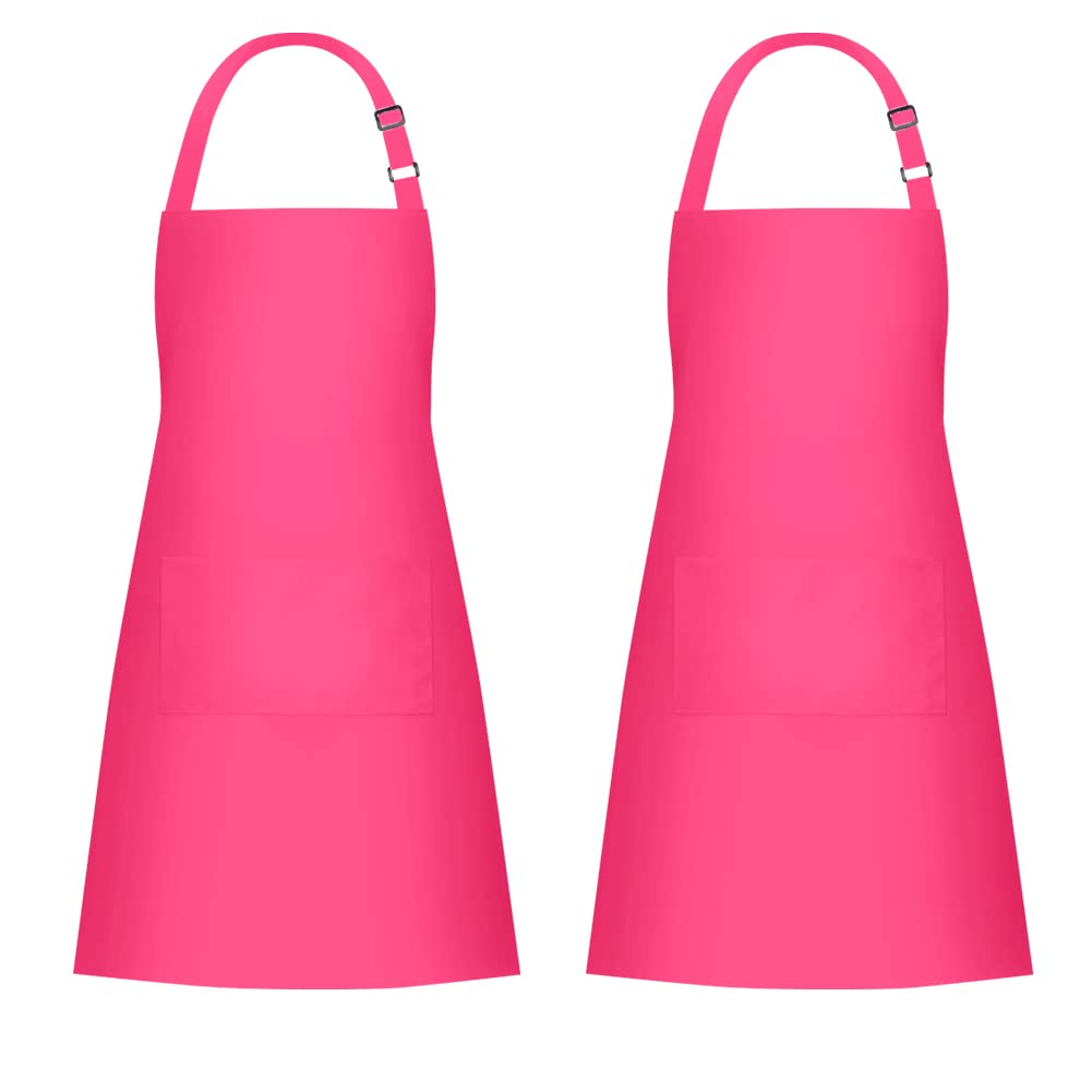 Amazon.com: Jubatus 2 Pack 100% Cotton Aprons with 2 Pockets Cooking ...
