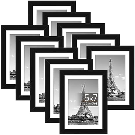 upsimples 5x7 Picture Frame Set of 10,Multi Photo Frames Collage for ...