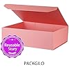 Amazon.com: PACKGILO Pink Extra Large Gift Box with Lid 3 Pcs 19x16x6 ...