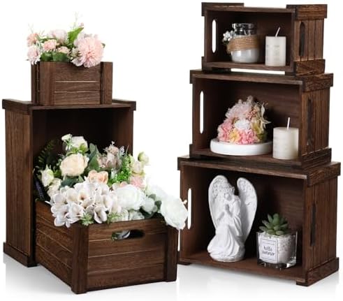 Amazon.com: AceOrbit 6 Pcs Decorative Wood Crates for Storage Display 6 ...