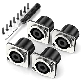 Jumwa 4Pack 4 Pole Speakon Panel Twist Lock Speaker Connector Socket ...