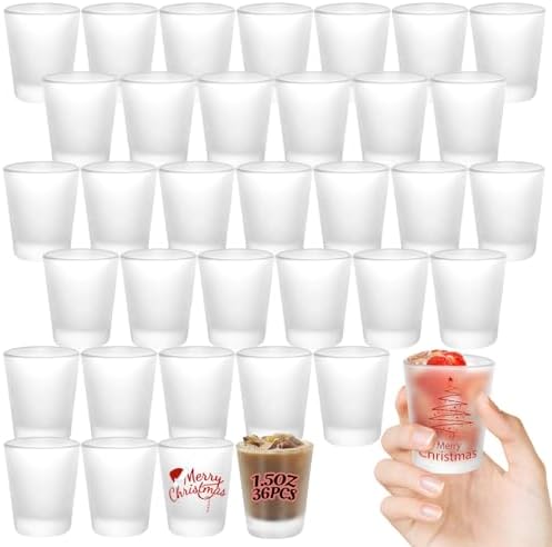 Amazon.com | YOUKE OLA 36 Pack Sublimation Shot Glasses Cups with Heavy ...