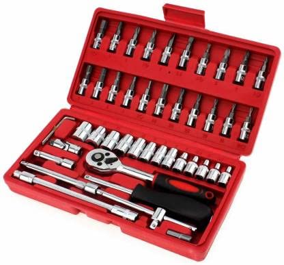 HetHin Sales, 46 Piece 1/4” Socket Wren Flexi Quick Release Reversible ...