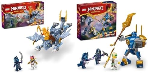LEGO NINJAGO Young Dragon Riyu Toy Set 71810, NINJAGO Jay’s Mech Battle ...